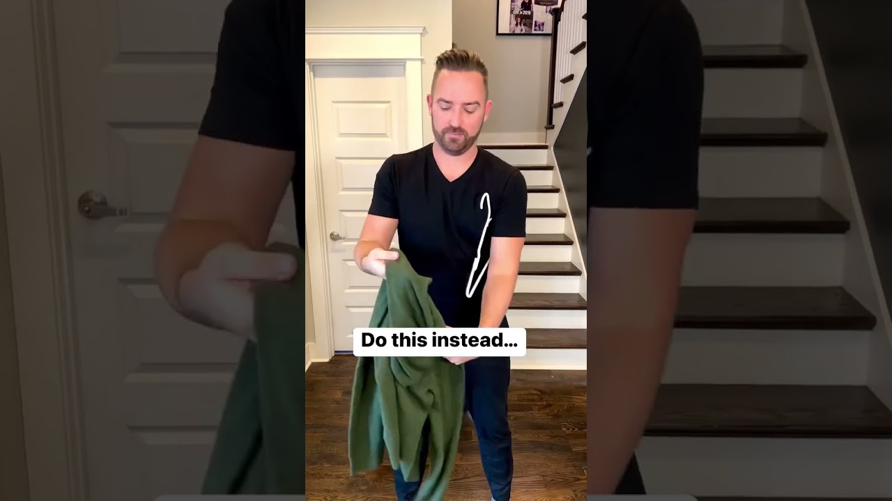 Prevent those annoying hanger marks in the shoulder of your sweaters #fyp #hack #clothing