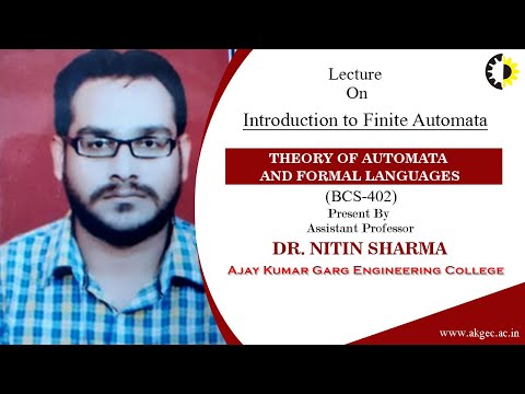 INTRODUCTION TO FINITE AUTOMATA | TAFL | LECTURE 01 BY DR. NITIN SHARMA | AKGEC