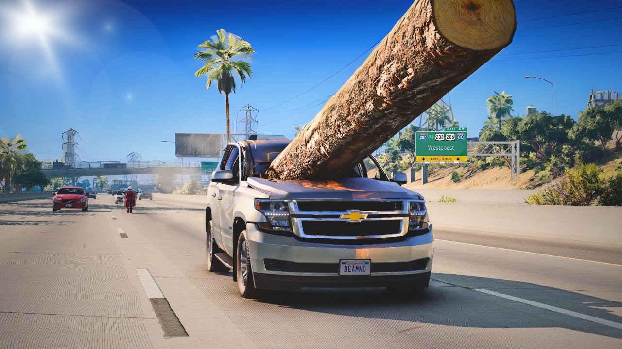 BeamNG Drive - Realistic Freeway Crashes #10