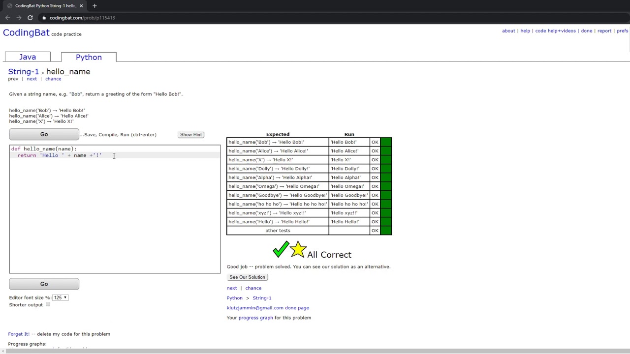 String-1 (hello_name) Python Tutorial || codingbat.com