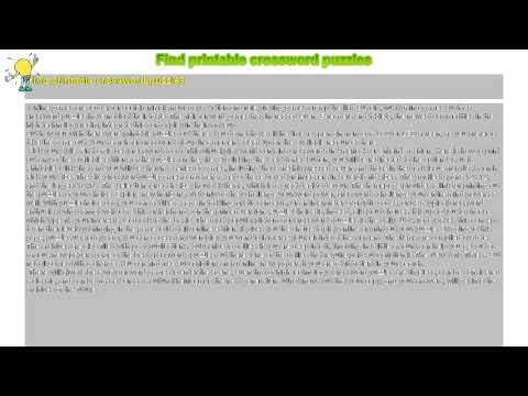 How to : Find printable crossword puzzles