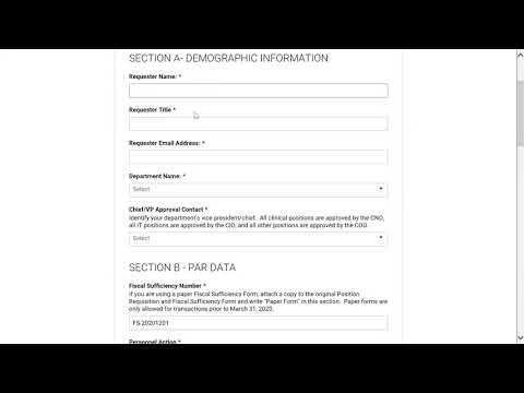 Part 4, Personnel Action Request Form