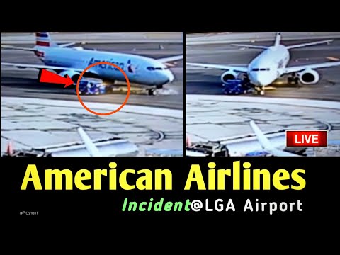 ✅American Airlines✈ Aircraft Incident@LaGuardia Airport NY | SuperTug Stuck Under Aircraft🛑LIVE🛑