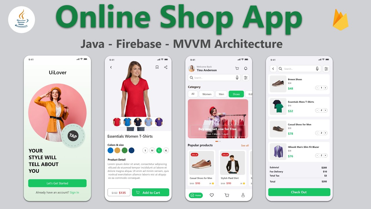 Build a Online Shop app with Java & Firebase in Android Studio Project
