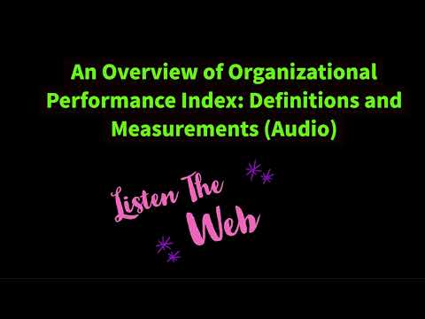 An Overview of Organizational Performance Index: Definitions and Measurements (Management)