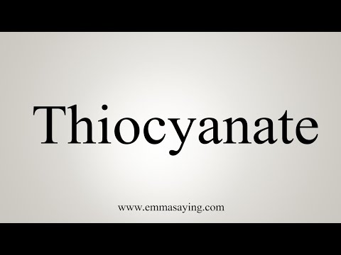 How To Say Thiocyanate