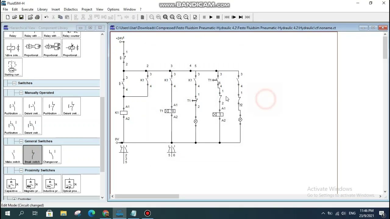 FLUIDSIM MOTOR CONTROL BY TIMER