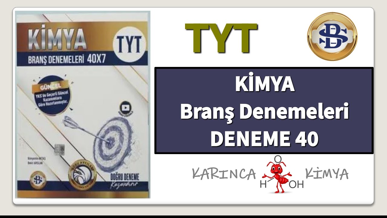 Bilgi Sarmal Yayınları TYT Kimya Denemeleri Deneme 40