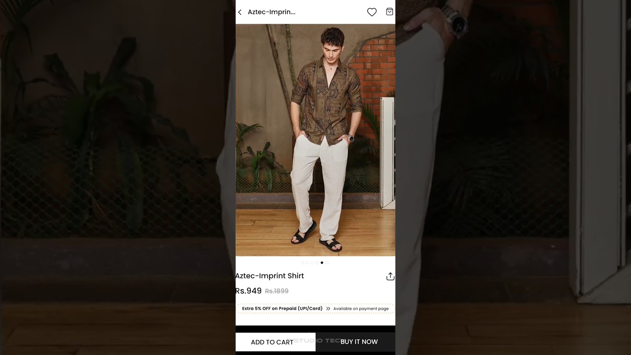 Aztec-Imprint Shirt at #campussutra