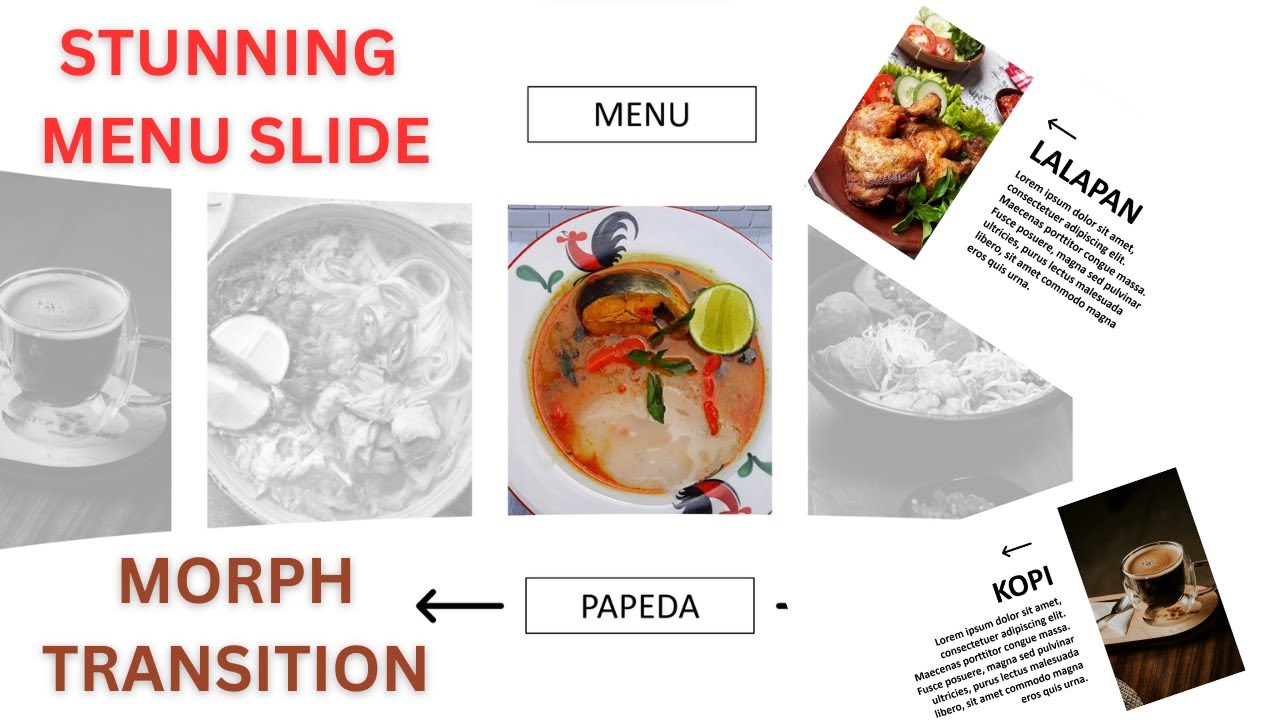 How to Create Stunning Menu Slide PowerPoint using Morph Transition  - Step by Step Tutorial