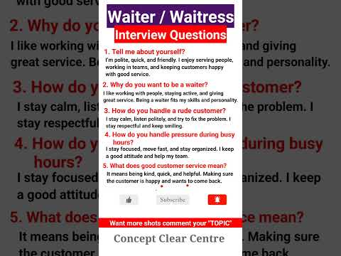 Top Waiter Waitress Job Interview Questions and Answers to Help You Get Hired!"