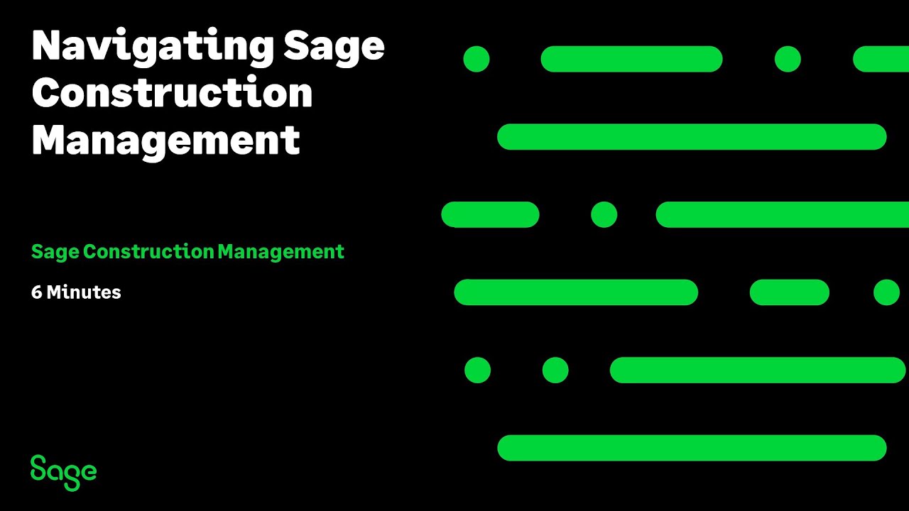 Sage Construction Management - Navigation