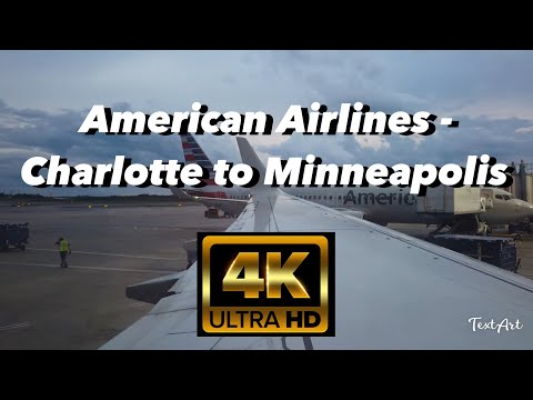 【4K】 American Airlines Flight - Charlotte to Minneapolis - Airport Walk