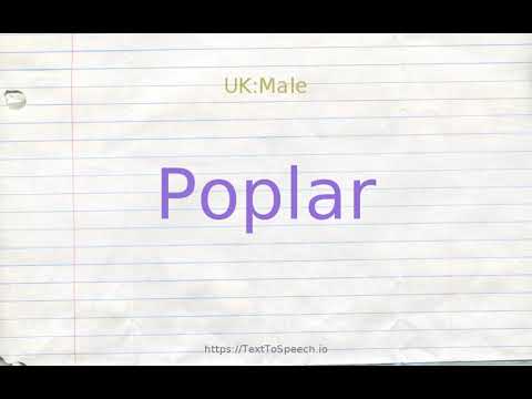 How to pronounce poplar