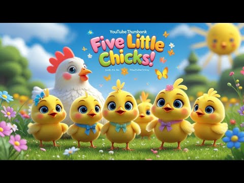 "🐣🎶 Five Little Chicks Go on a Wondrous Adventure! 🌼 Fun Nursery Rhyme for Kids!"