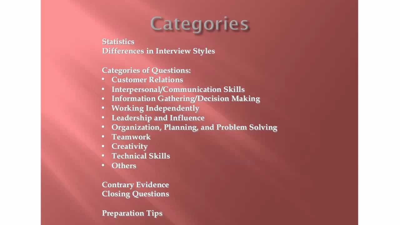 Behavior Based Interviewing / BioForum