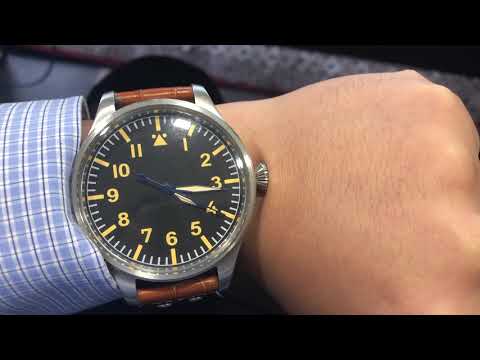 Parnis 60mm Jumbo Pilot Auto SS Watch PI58 - on my wrist