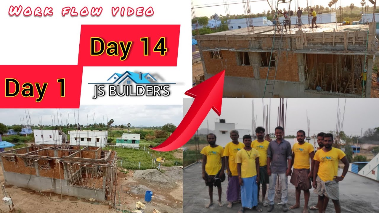 Mud Interlock Block Building step by step working video | Roof work flow video | JS BUILDER'S |