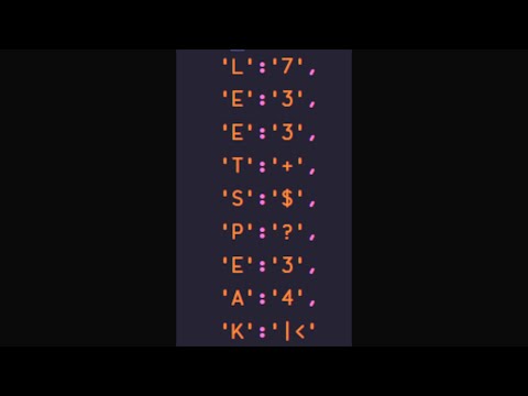 L33T5P34K in Python #python #coding #programming