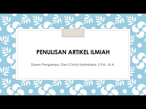 PENULISAN ARTIKEL ILMIAH