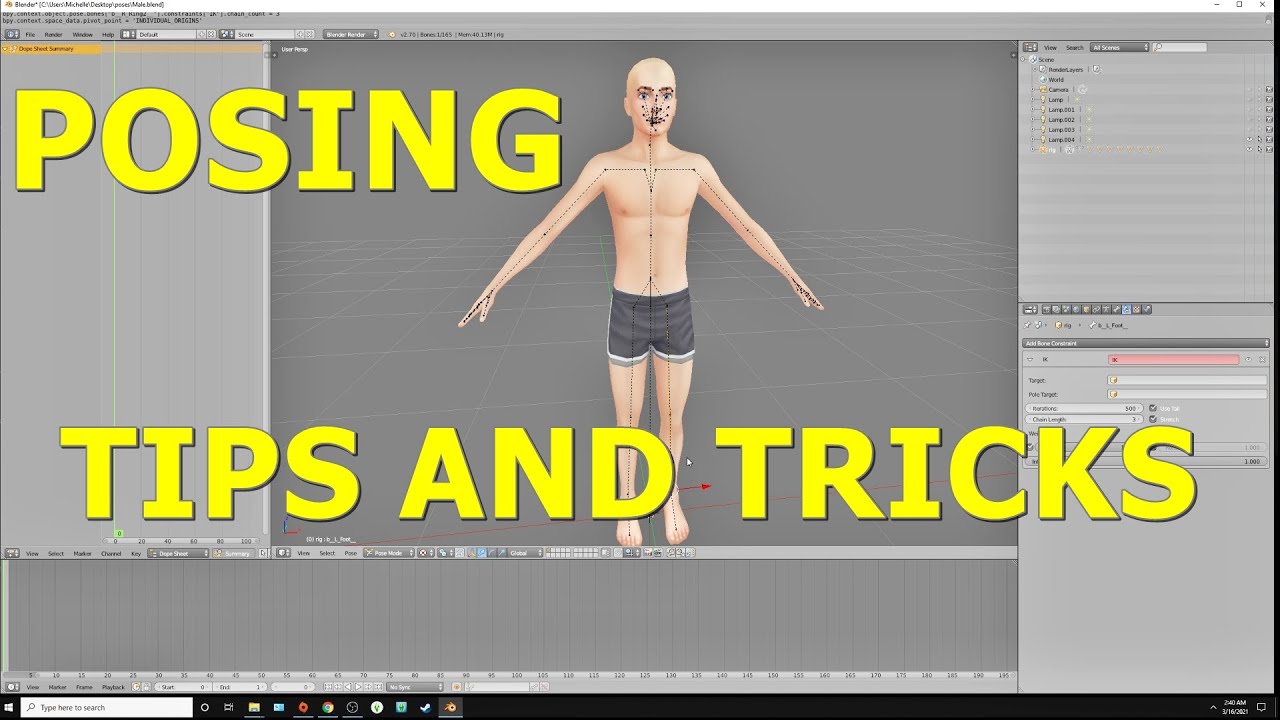 Posing Tips in Blender for The Sims 4 and 3
