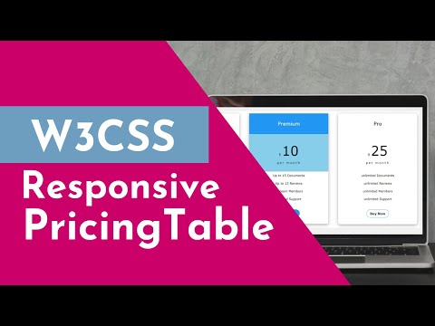 Responsive Pricing Table Through W3CSS | Create pricing table for WordPress | Forget Bootstrap