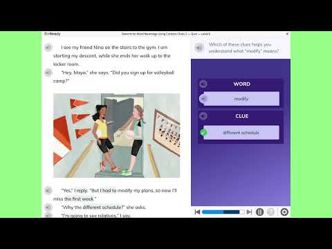 Determine Word Meanings Using Context Clues 2 - Quiz - Level E | i-Ready Answers