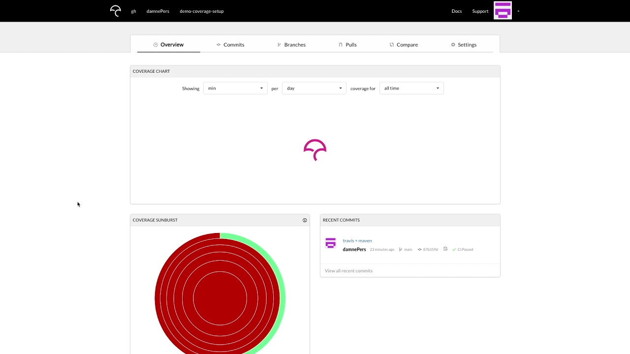 How to add code coverage badge + report using codecov and clover