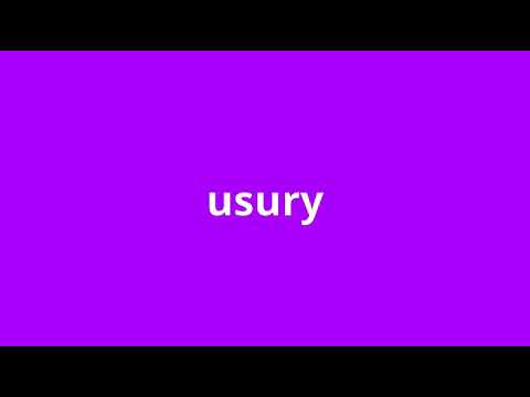 what is the meaning of usury