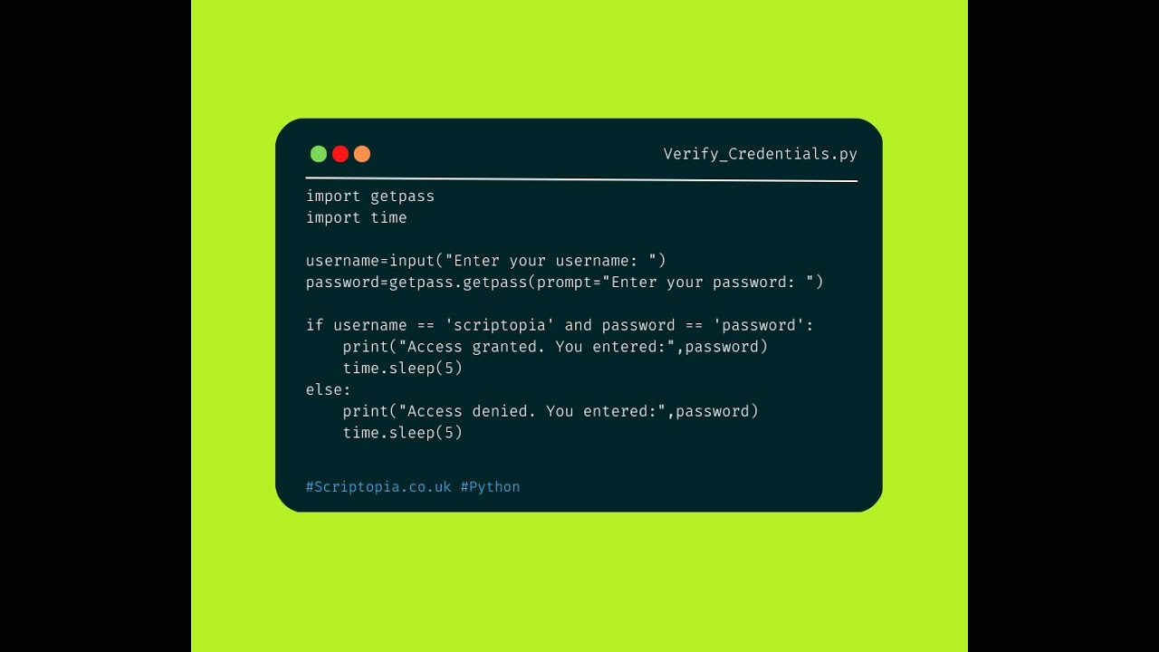 Python getpass - Verify user credentials