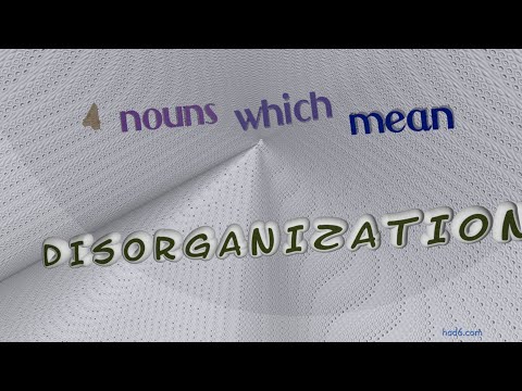 disorganization - 4 nouns synonym to disorganization (sentence examples)