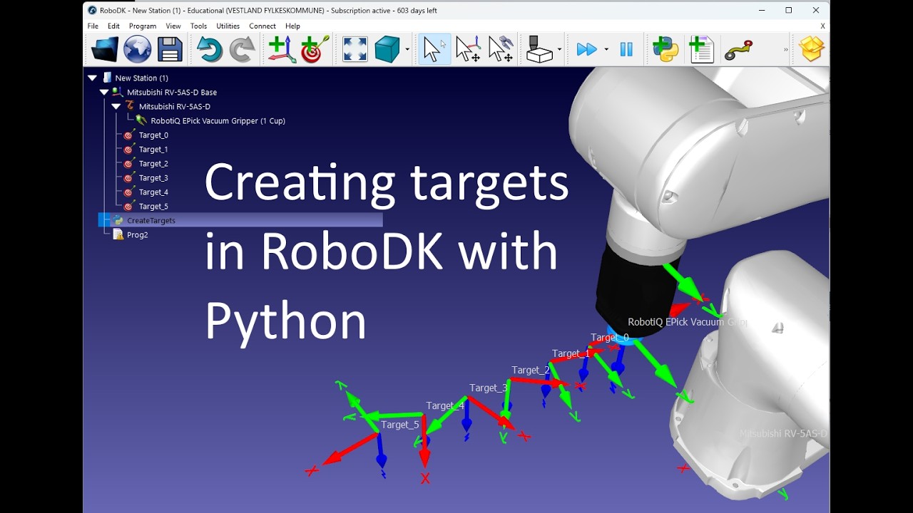 Create Targets in RoboDK using Python