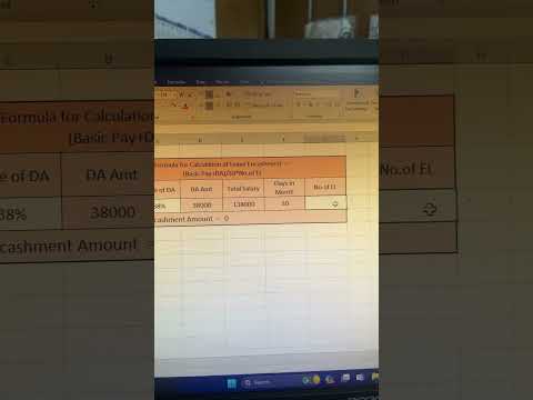 Formula for leave encashment in excel.