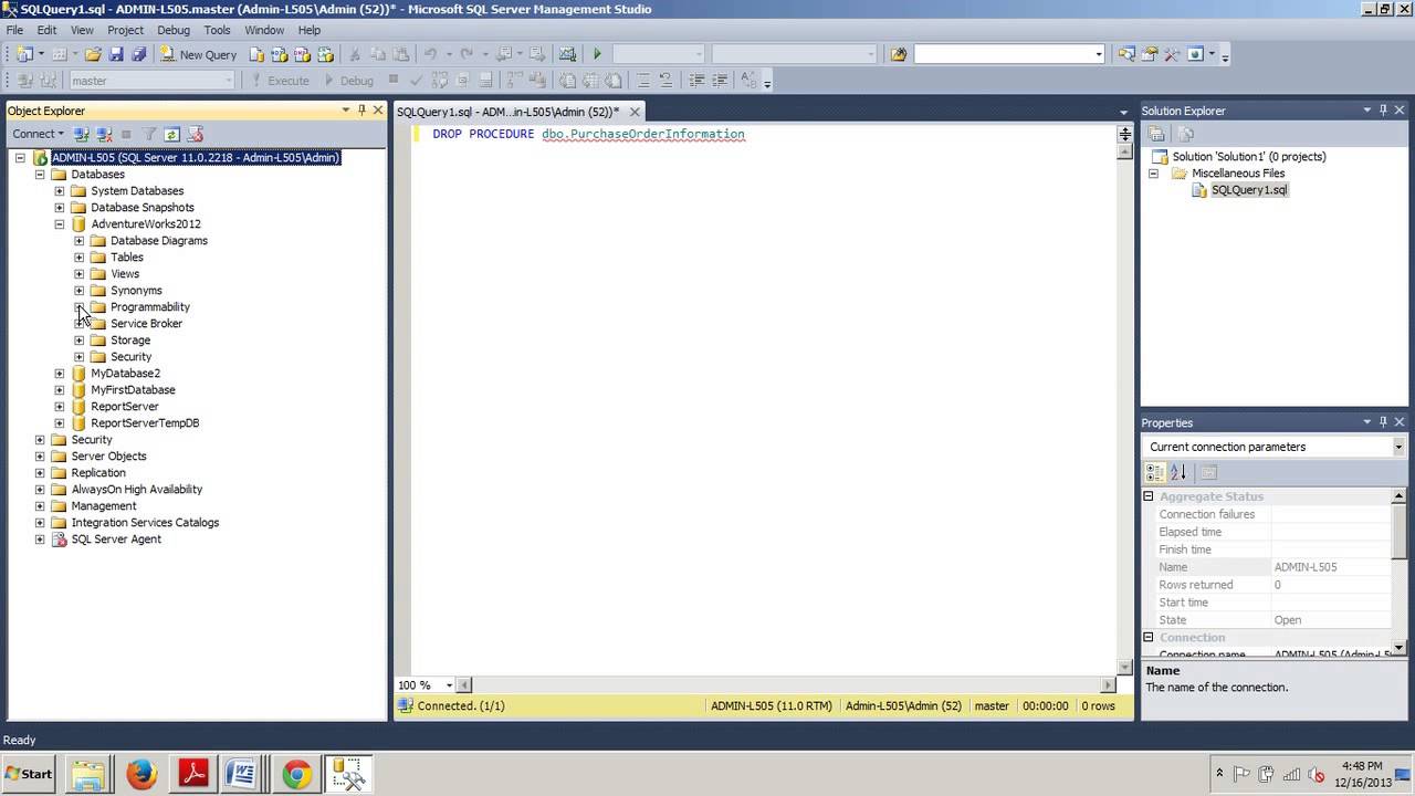 SQL Server tutorial 65: Dropping Stored Procedures