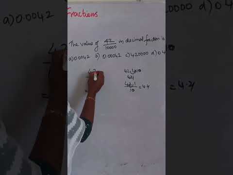 The value of 42/10000 in decimal fraction is