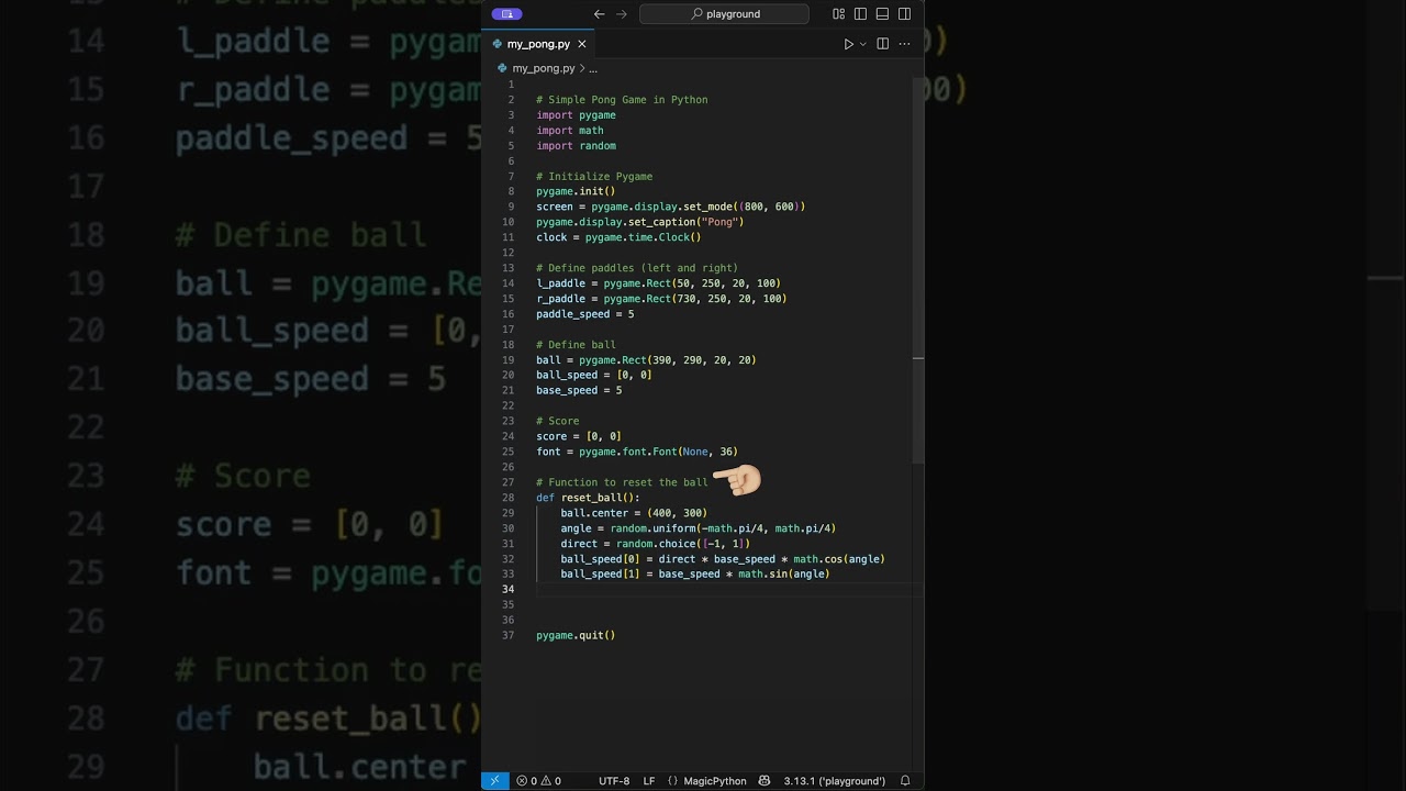 Simple Pong Game in Python - Part 1