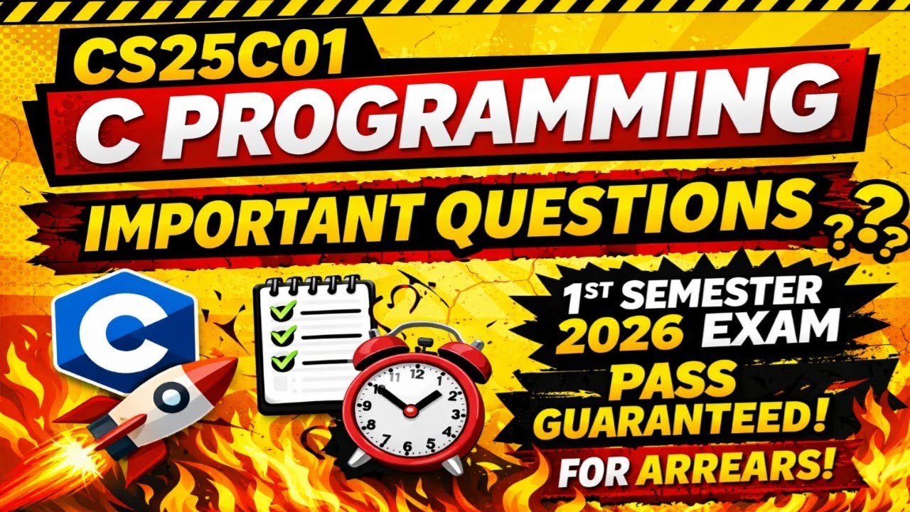 CS25C01 Computer Programming In C Arrear Paper Important questions | Engineering king |