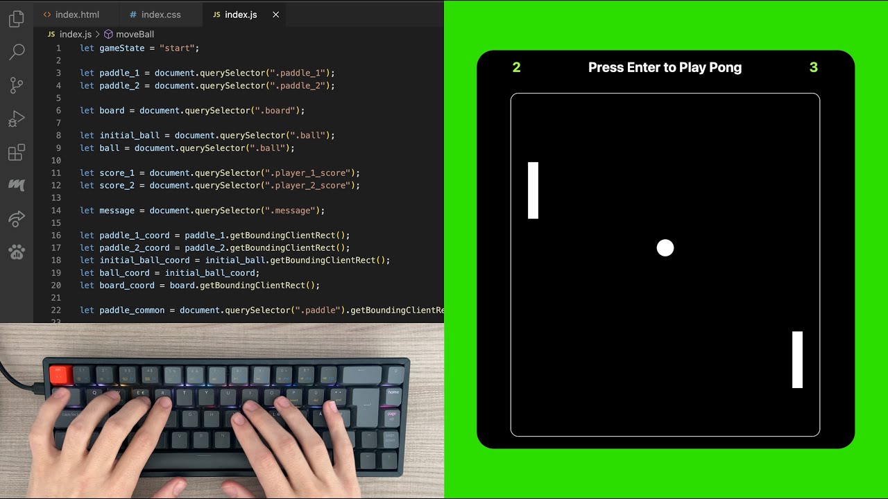 ASMR Programming - Coding Pong Game - No Talking