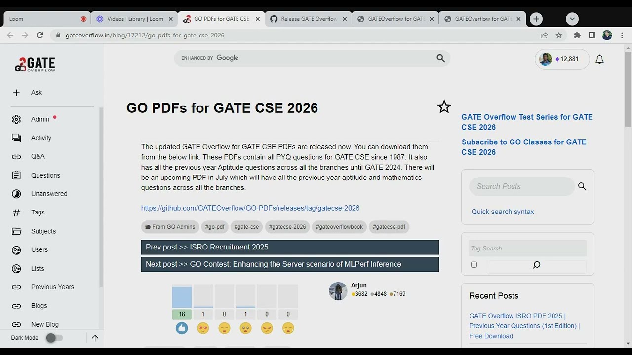 GATEOverflow PDFs for GATE CSE 2026