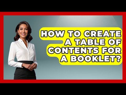 How To Create A Table Of Contents For A Booklet? - Graphic Design Nerd