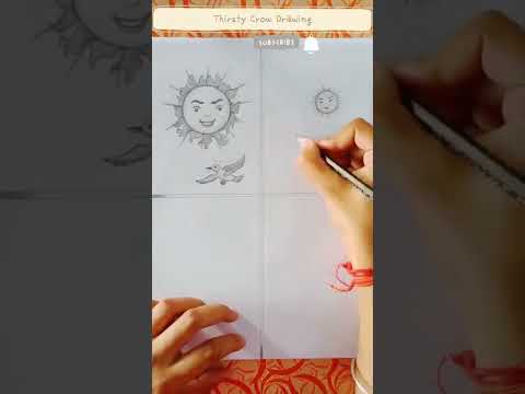 How to draw thirsty Crow#shorts #drawing #crow #thirstycrow