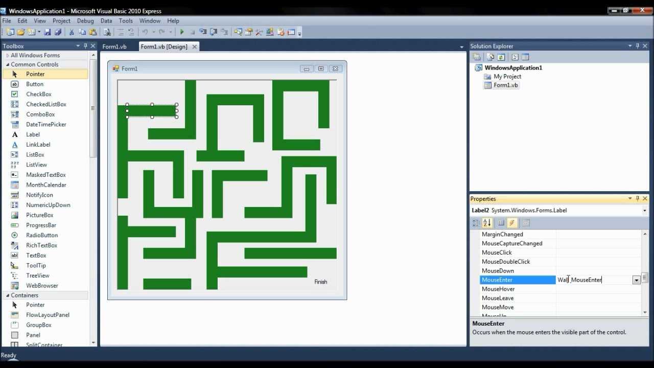 How to make a maze game in Visual Basic
