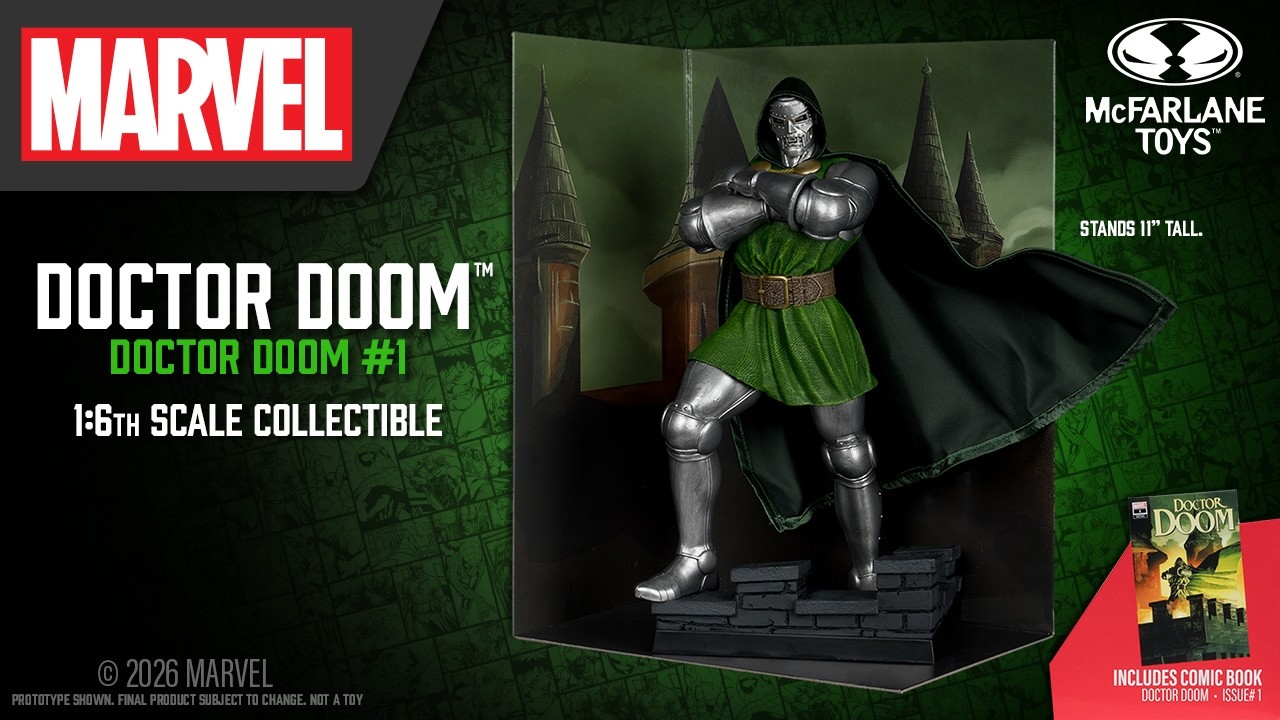 NEW Marvel™ Doctor Doom™ 1:6th Scale Collectible with Comic | Action Figure Showcase