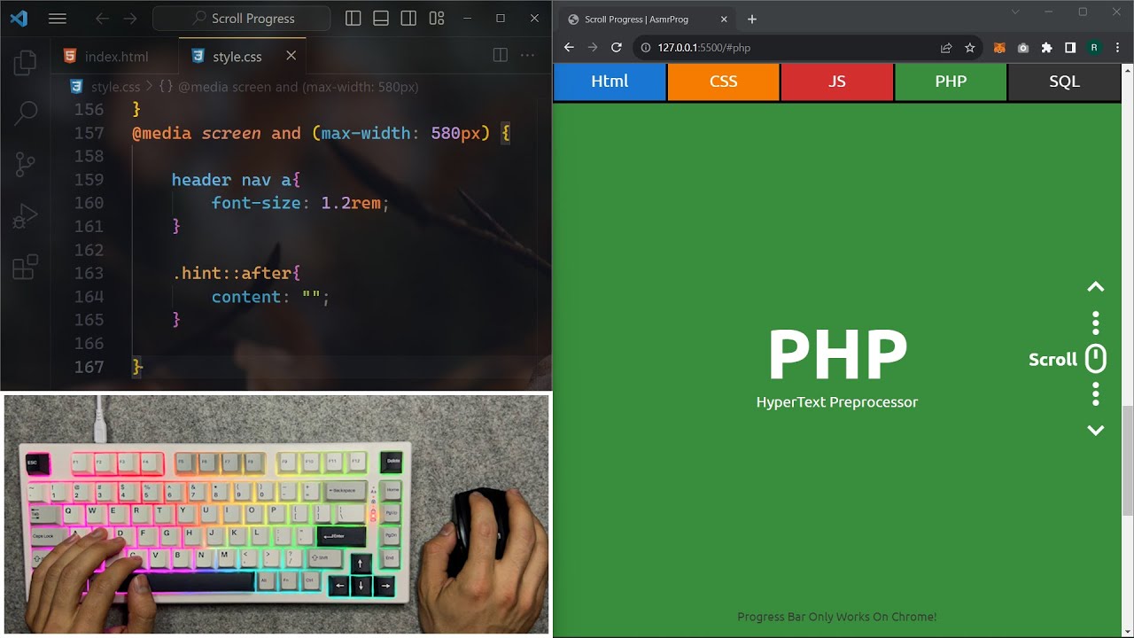 ASMR Programming - Scroll Progress Indicator Html CSS Only - No Talking