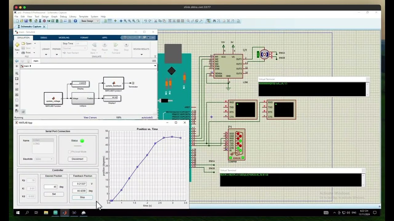Control System - PID Simulation with MATLAB & Proteus