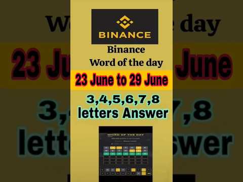 Binance word of the day answer today | word answer today #shorts