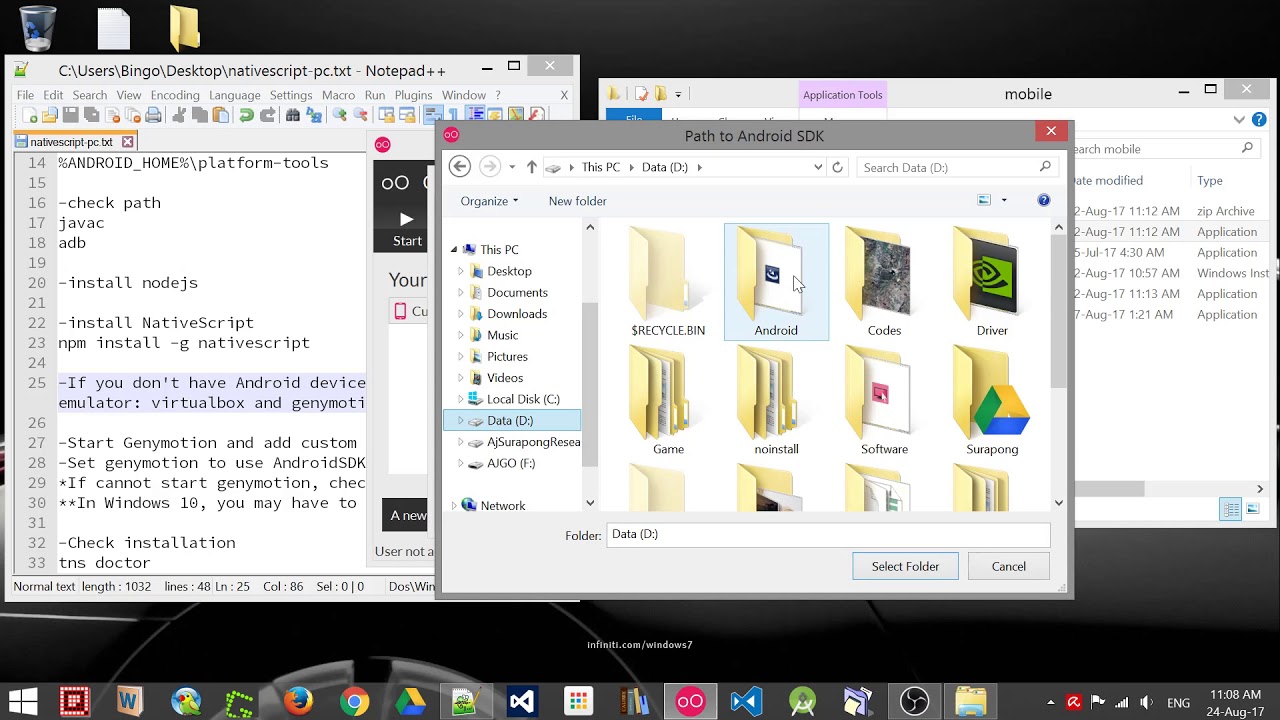 NativeScript Installation for Windows