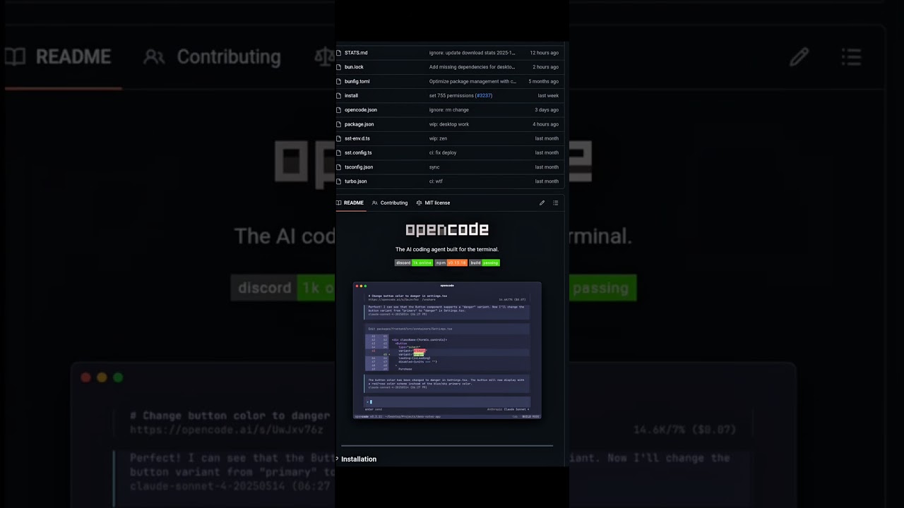 Open Source Made Simple! 🌍 | GitHub Repo: SST Opencode     #GitHub #RepoHunter #SST #Opencode #ai