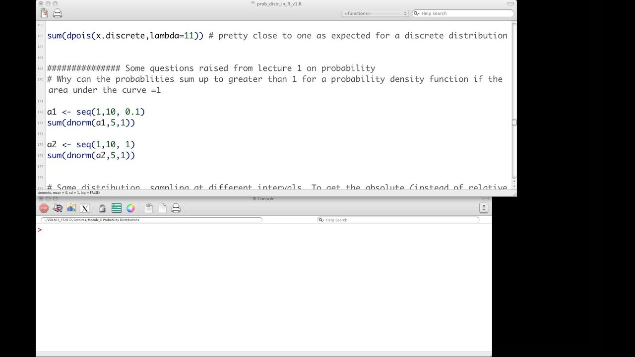 Using the R programming language for probability - part II