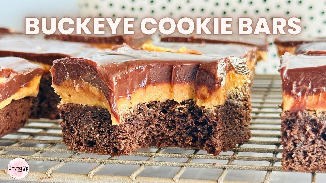 Easy Buckeye Cookie Bars Recipe | Chocolate & Peanut Butter Dessert in 30 Minutes| Easy Dessert Bars